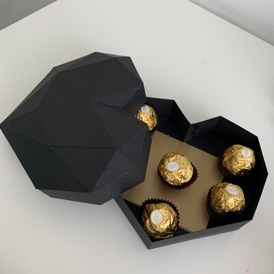 3D Low Poly Heart Box Project for Paper Crafting Digital Project ...