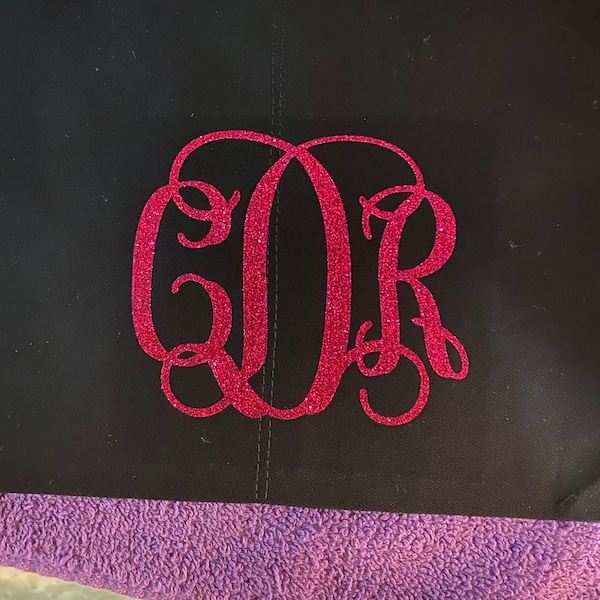 Glitter Monogram Iron On, Iron on Name, Glitter Heat Transfer Monogram ...