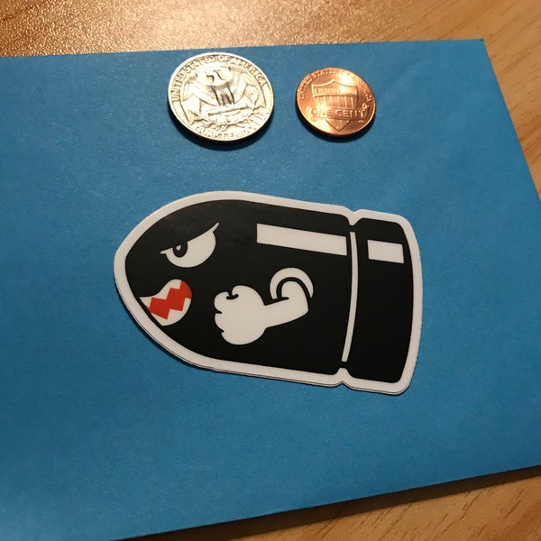 Nintendo Bullet Bill Vinyl Die-cut Sticker | Retro Video Game Stickers ...