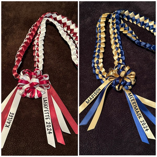 Satin Braided Lei, Ribbon Lei, Floral, Graduation Lei, Grad Gift, for ...