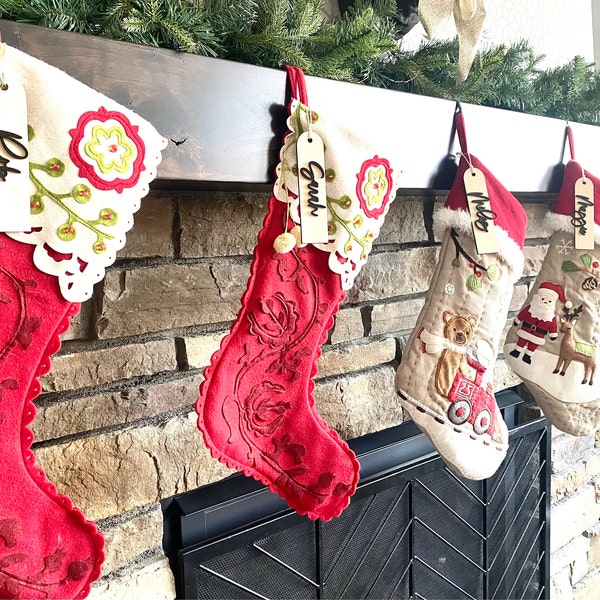 Personalized Stocking Tags, Custom Stocking Tags, Stocking Name Tags ...