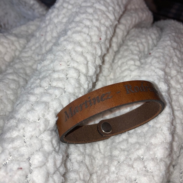 Personalized Leather Bracelet Engraved Your Custom Hashtag Bracelet ...