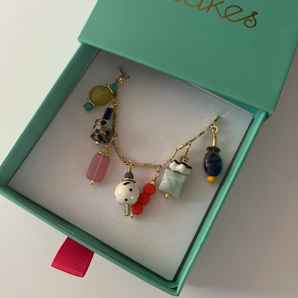 Colorful Statement Necklace, Colorful Charm Necklace, Layering Necklace ...