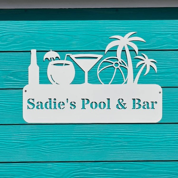 Metal Poolside Outdoor Oasis Sign-metal Swimming Pool Sign-metal ...