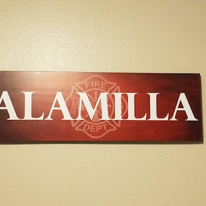 Firefighter Name Sign, Family Name, Firefighter Decor, Fireman Decor ...