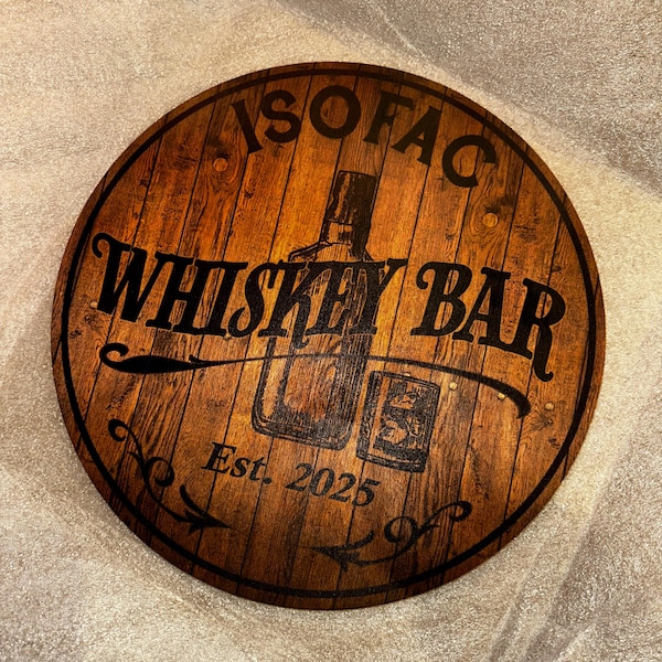 Personalized Whiskey Bar Metal Sign | Custom Bar Decor | Rustic Bourbon ...