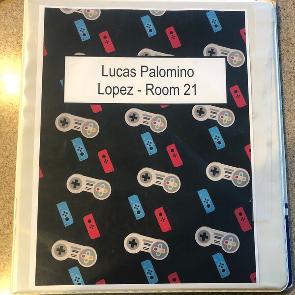 GAMER Binder Cover and Spine | Binder Cover for Kids | Back to School ...