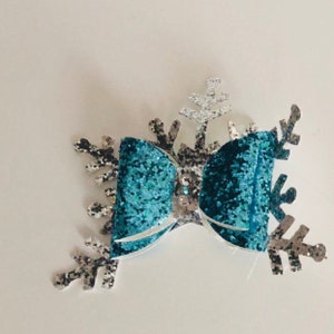 Digital SVG, DXF, PDF Winter Queen Hair Bow Template, Snowflake Bow ...