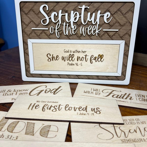 Scripture of the Week Interchangeable, Inspirational Gift / Laser ...