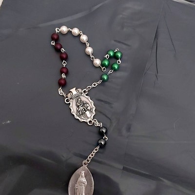 Scapular Chain Necklace With Sterling Silver Miraculous Medal Crucifix ...