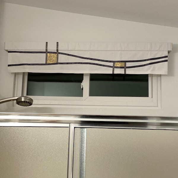 Brown Beige Neutral Minimal Valance Curtain, Contemporary Light Brown ...
