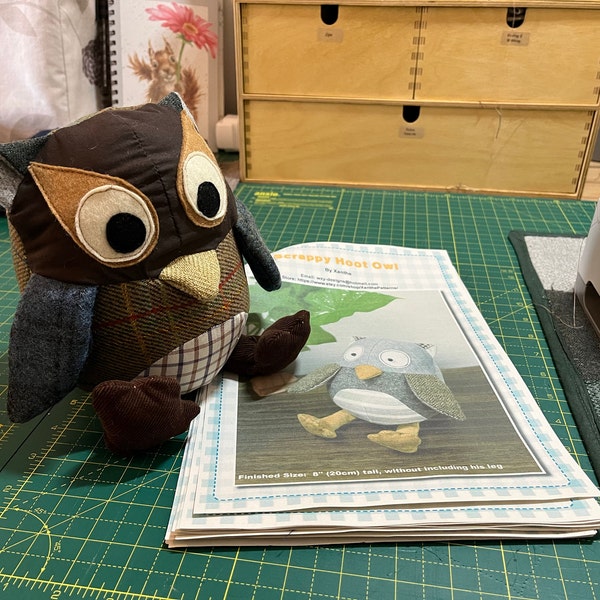 Scrappy Hoot Owl - Stuffed Animal Bird Sewing Pattern & Tutorial ...