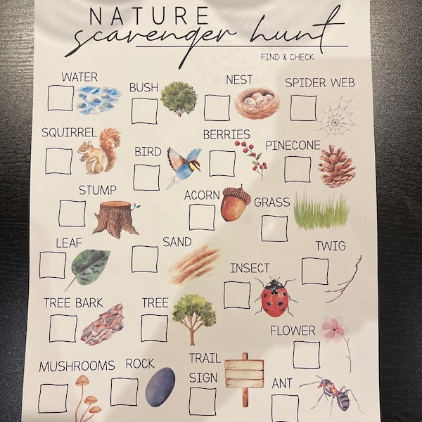 Fall Scavenger Hunt, Autumn, Science, Seasons, Nature - Etsy