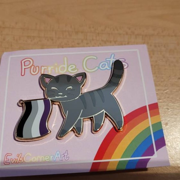 Bisexual Pride Flag Cat Hard Enamel Pin | Lapel Pin | Bi Flag Pin ...