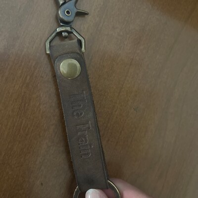 Personalized Leather Keychain Snap Closure With Keyring and Swivel Clip ...