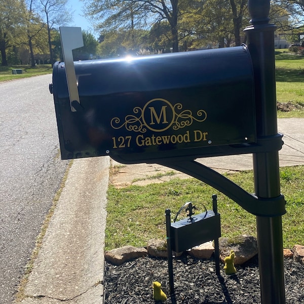 Mailbox Decal With Personalized Monogram and Address Numbers - Etsy