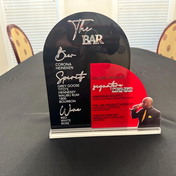 Bar Menu in Double Panel Rectangle Acrylic - Etsy