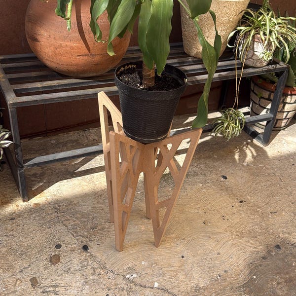 Triple Plant Pot Stands Cnc Cut Plan, Three Potted Plant Stand, Flower ...