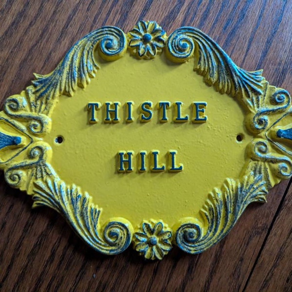 Art Nouveau French Style Decorative Diamond Shaped House Plaque, Number ...