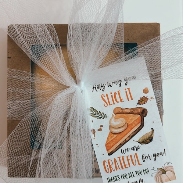 Editable Thanksgiving Gift Tags Grateful Pumpkin Pie Tag Teacher ...