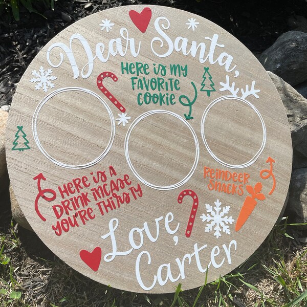 Santa Plate SVG - Santa SVG - Round Santa Tray Svg - DIY Cookies for ...