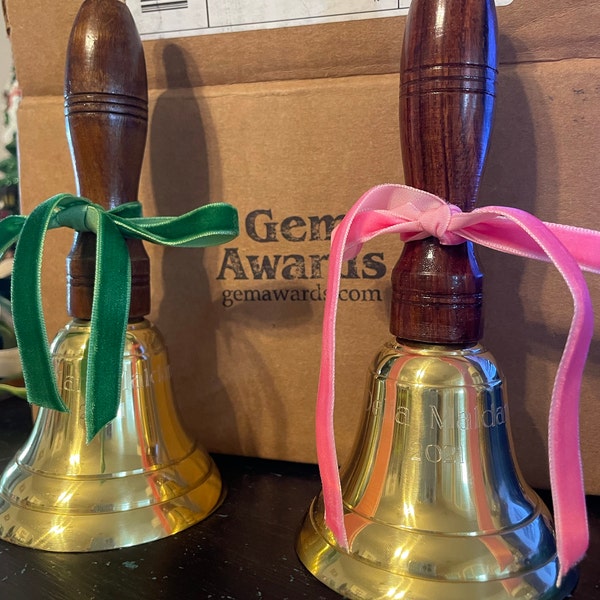 Engravable Brass Bell - Solid Brass School Bell - Brass Handbell ...