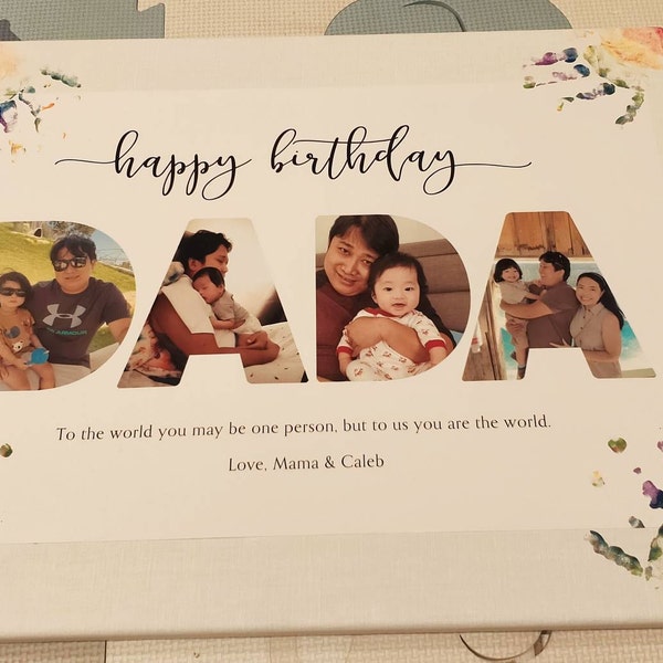 Father's Day Print, Custom Photo Print, Dad Collage Wall Art, Daddy ...