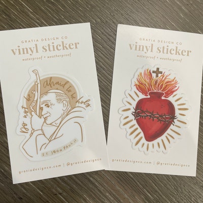 Sacred Heart Sticker, Sacred Heart Decal, Sacred Heart of Jesus, Sacred ...