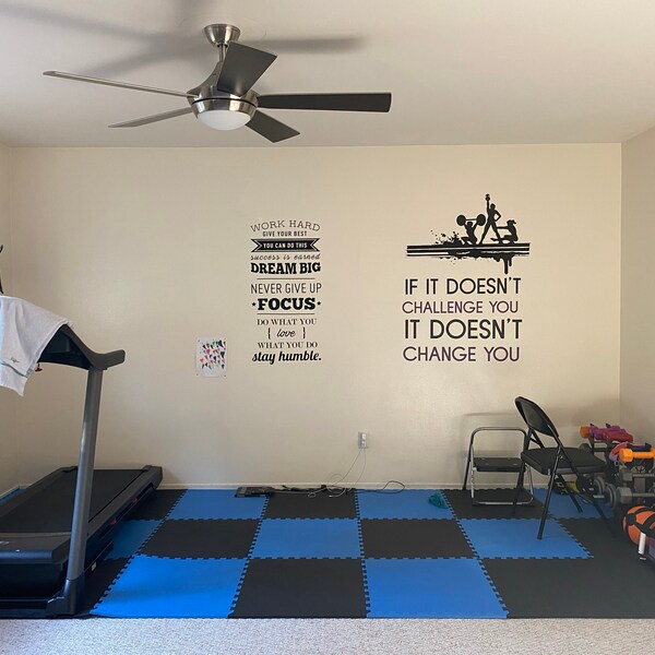 Home Gym Wall Decal - Gym Motivational Wall Decor - Gym Wall Decal ...