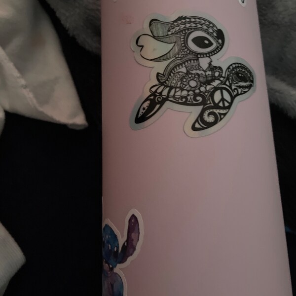 Stitch Riding A Sea Turtle Mandala Holographic Water Resistant ...