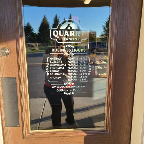 Store Hours Decal, Customized With Your Business Hours | Custom ...