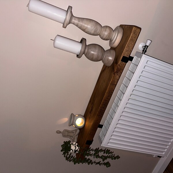 Rustic Radiator Shelf: Solid Wood / Handmade / Hallway Table / Radiator ...