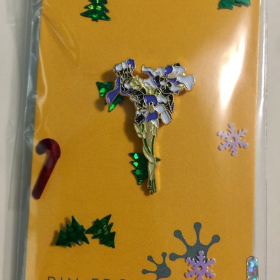 Iris Flower Enamel Pin, Flower Enamel Pins, Floral Lapel Pins, Iris ...