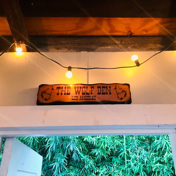 Personalized Wolf Western Address Sign, Engraved Wood Welcome, Rustic ...