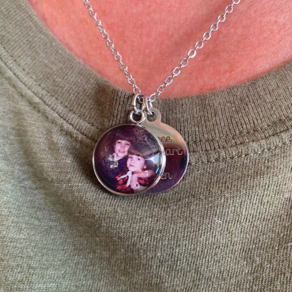 Custom Photo Memorial Necklace – Stainless Steel A Piece of My Heart is ...