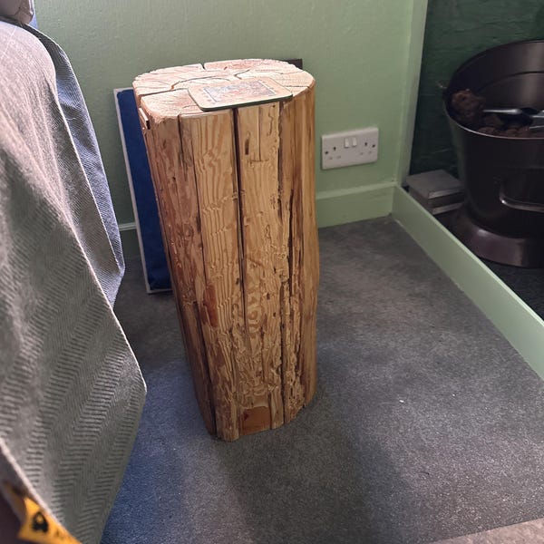 Side Table - Stump, Trunk Old Beam Rustic Loft Style Modern Farmhouse ...