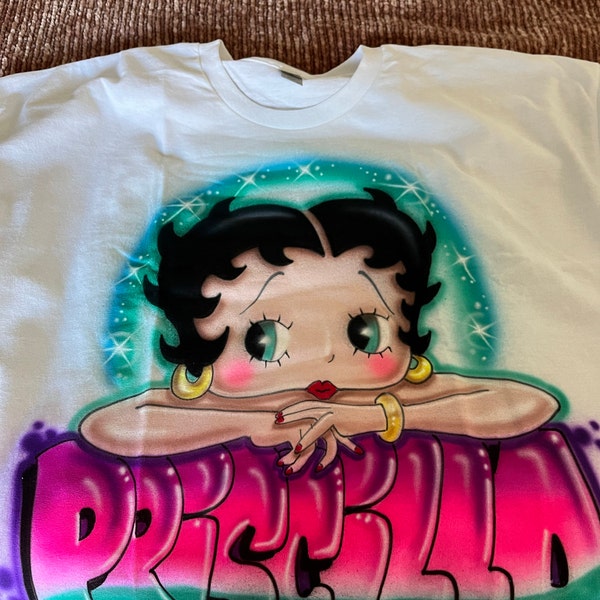 Betty Boop Custom T Shirt Airbrushed & Personalized With Any Name. - Etsy