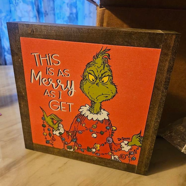 Merry Grinchmas Sign, Grinch Wooden Sign, Grinch Decor, Grinch ...