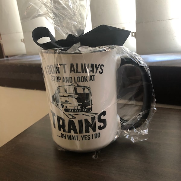 Funny Train Mug, Trains Railroad Coffee Mugs, Trainwatching Train ...