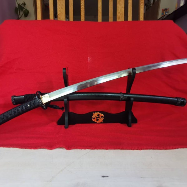 Handmade Katana Sword Hand Forging Full Tang 1095 Steel Clay Tempered ...