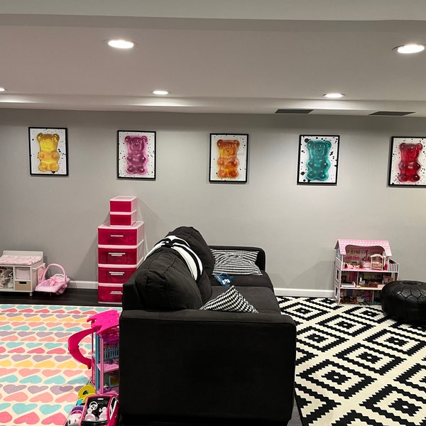 Gummy Bear Kids Print, Rainbow Artwork for Nursery, Bright Playroom ...
