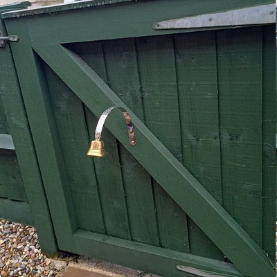 Polished Brass Traditional Design Shop Spring Door Bell on A Steel ...