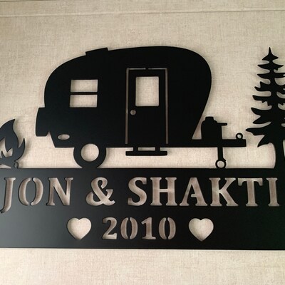 Camper Name Plaque Metal Personalized Camping/rv Sign Monogram - Etsy