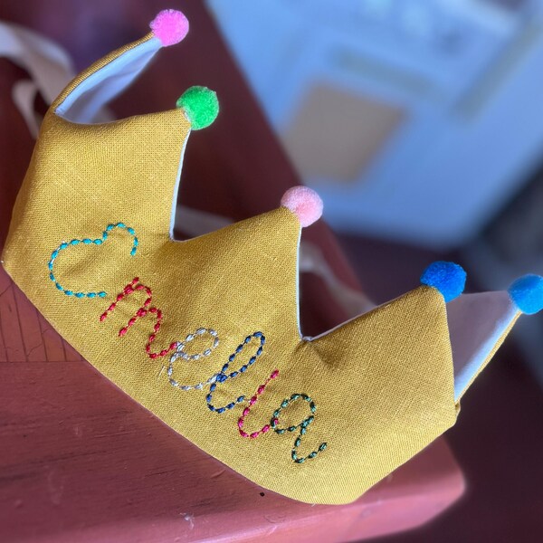 Personalized Birthday Crown/custom Name Crown /cotton Birthday Crown ...