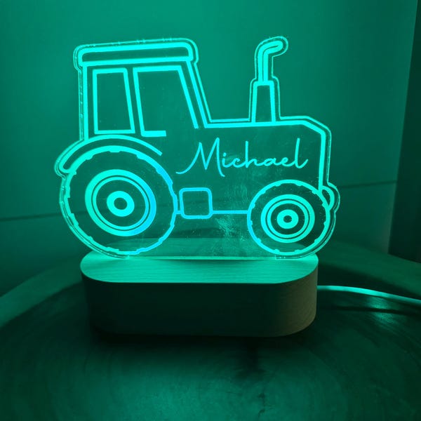 Personalised Tractor Night Light,nursery Decor,kids Gift,night Light ...