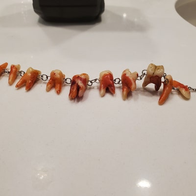 Gothic Teeth Choker, Human Tooth Necklace, Handmade Molars, Oddities ...