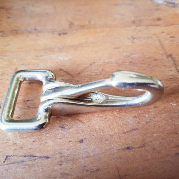 Solid Brass Fixed Loop Halter Snap Fix Buckle Horse Saddle Hook ...