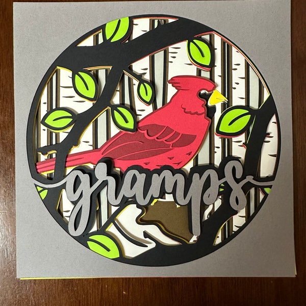 3D CARDINAL SVG - Layered Cardstock SVG - Memorial Svg - for Cricut ...