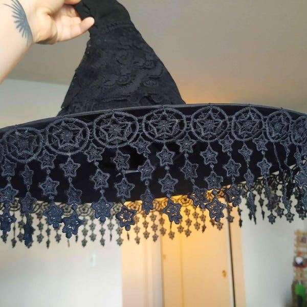 Black Star Lace Ribbon Star Lace Trim 35 Mm Width Halloween Supplies by ...