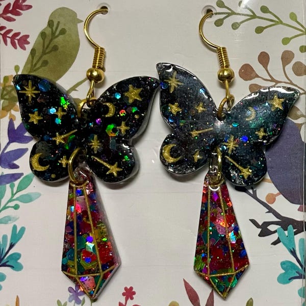 Large Purple Heart Statement Earrings , Bright Earrings , Bold Earrings ...